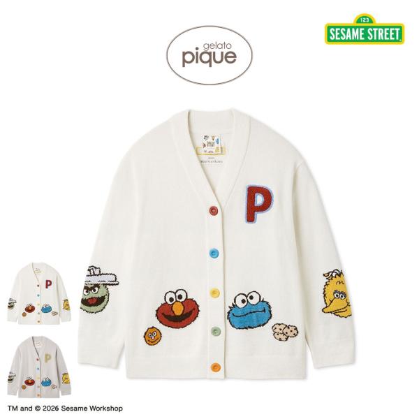 gelato pique ジェラートピケSESAME STREET エアリーモコアップリケカーディガン pwnt261111■詳　細■【SESAME STREET・人気キャラを集めたカラフルなカーディガン】【Design/Styling】S...