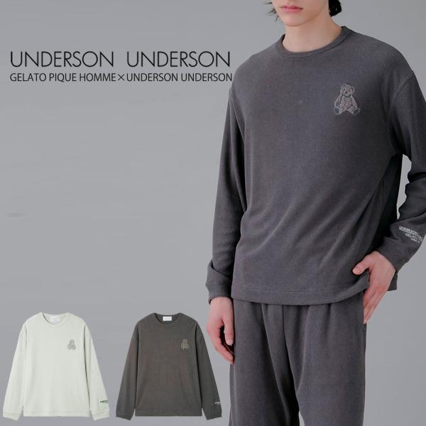 UNDERSON UNDERSON（アンダーソンアンダーソン）GELATO PIQUE HOMME コラボパイルプルオーバー uumct254003■素　材■表地:分類外繊維(和紙)56%、ポリエステル44%■サイズ■M：着丈70cm バス...