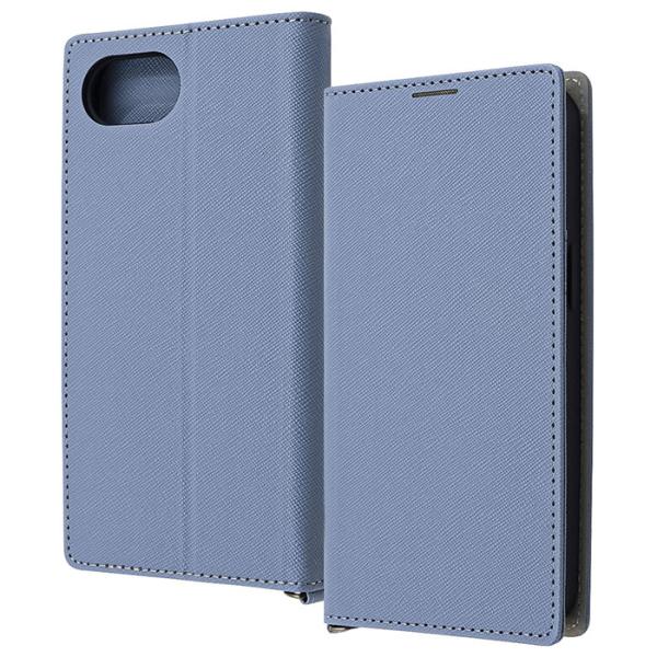 iPhone16e ケース 手帳型 Durable 耐衝撃 マグネット不使用 シンプル スクエア レザー ブルー_ライトグレー カバー アイフォン16e iPhone 16 e  16e アイホン アイフォン スマホケースカードが入れられる...