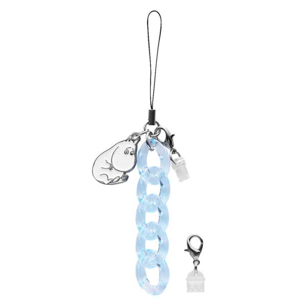 スマホストラップ ムーミン コネクタカバー付き ムーミン_ブルー2 スマートフォン用ストラップ スマホアクセサリー(C)Moomin　Characters(TM) ほこりやペットの毛などの侵入を防ぐ。Lightning端子用、Type-C端...