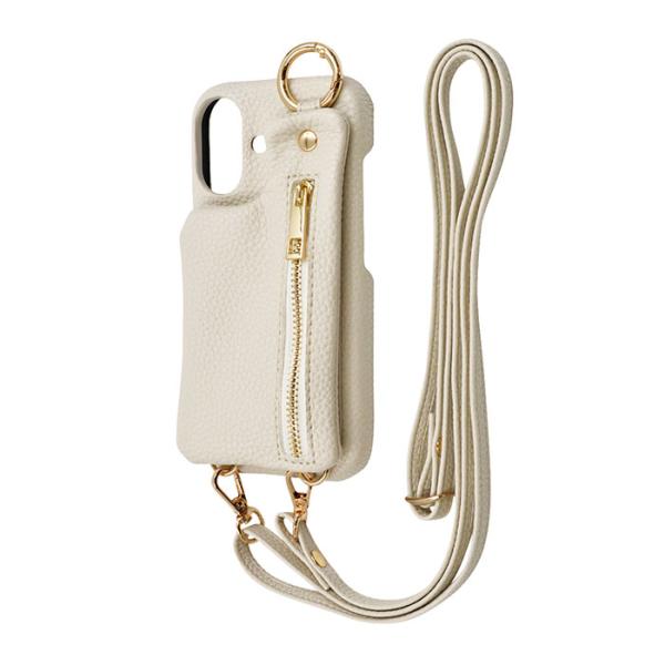 カードやリップなどが入る便利なポーチ付き。ポーチはスタンドとしても使用可能。長さ調整が可能なショルダーストラップ。素材：合成皮革(ポリウレタン)、ポリカーボネート、亜鉛合金サイズ（約）：16.5×7.7×2.3cm重量（約）：83g対応機種...