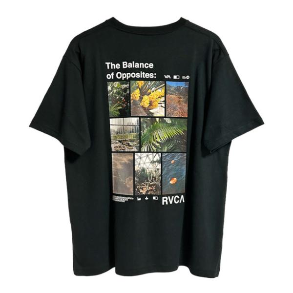 フロントにRVCAロゴ、バックにステートメント“THE BALANCE OF OPPOSITES”とフォトプリントを施したクルーネックTシャツ。存在感のあるバックスタイルが印象的な１枚です。サイズ感は、やや身幅が広く全体的に大きめなMIDシ...