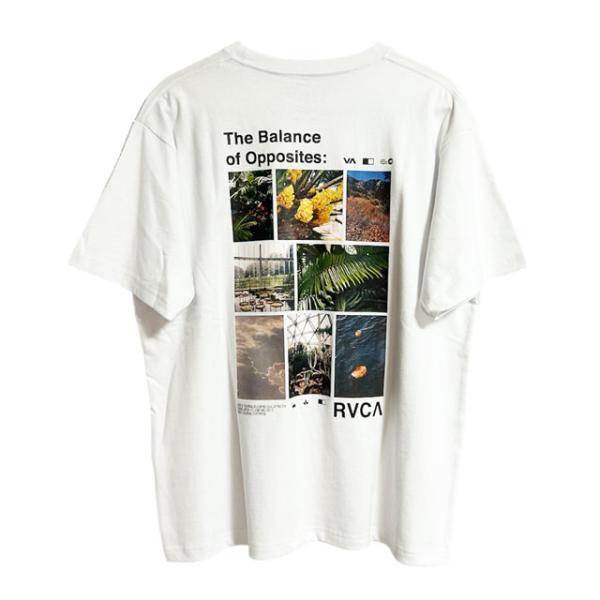 フロントにRVCAロゴ、バックにステートメント“THE BALANCE OF OPPOSITES”とフォトプリントを施したクルーネックTシャツ。存在感のあるバックスタイルが印象的な１枚です。サイズ感は、やや身幅が広く全体的に大きめなMIDシ...