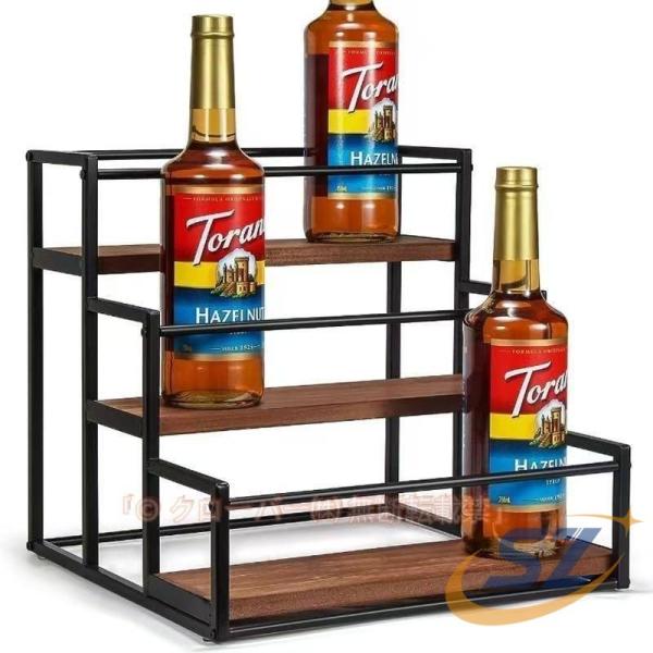 コーヒーシロップラックオーガナイザー ウイスキー棚 酒 棚 お酒 棚 酒棚 ディスプレイ ウイスキー 収納 コーヒーバーディスプレイスタンド ウイスキーやワイン