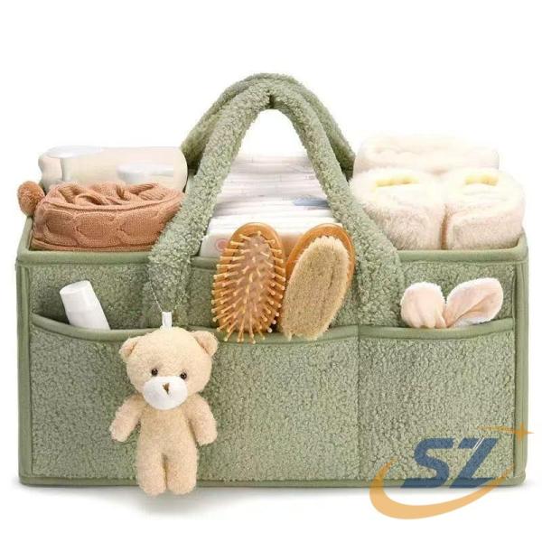 カラー：ホワイト、ピンク、グリーンサイズ：約38x25x17cm素材：外側:フラッフ内側：コットン生地【大容量でたっぷり収納】仕切りが調整可能でニーズによって収納スペースを変えられます。内側と外側のポケットを合わせ、たっぷりな収納空間をご ...