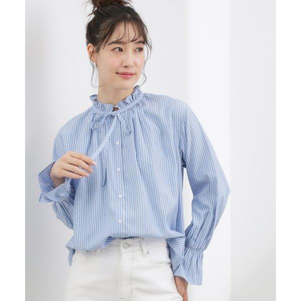 【発売日：2026年01月15日】【カテゴリ】レディース > トップス > シャツ・ブラウス【カラー】ブルーストライプ(392)/ベージュストライプ(350)/サックス(091)/ネイビー(094)【サイズ】01(S)/02(M...