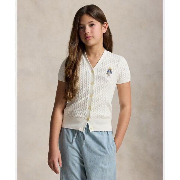 【発売日：2026年02月19日】【カテゴリ】キッズ > トップス > カーディガン・ボレロ【カラー】100ホワイト【サイズ】S/M/L/XL【実寸(cm)】 着丈 身幅 肩幅 袖丈S 41.0 36.5 29.0 12.5M ...