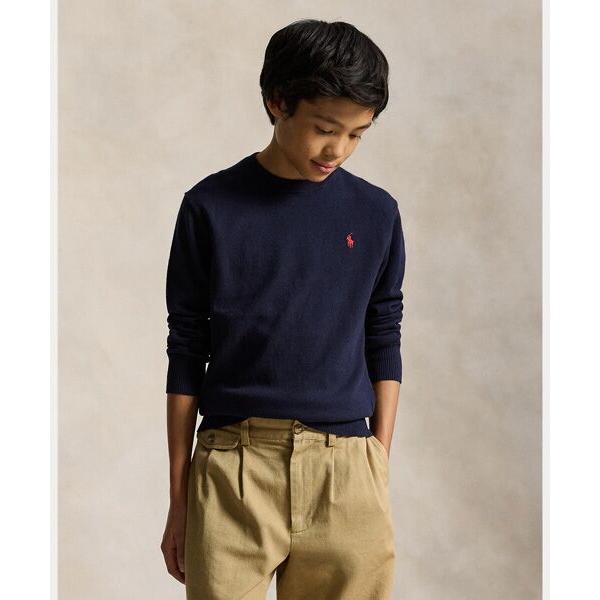 【発売日：2025年12月03日】【カテゴリ】キッズ > トップス > ニット・セーター【カラー】410ネイビー【サイズ】S/M/L/XL【実寸(cm)】 着丈 身幅 肩幅 袖丈S 48.0 38.5 32.5 49.0M 53...