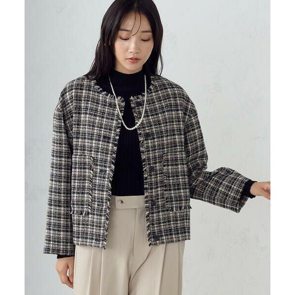 【発売日：2026年03月06日】★この商品はセール価格です★13,799円 → 6,208円(55%off)【カテゴリ】レディース > アウター > ノーカラージャケット【カラー】ブラック系/ネイビー系【サイズ】L/M【実寸(...