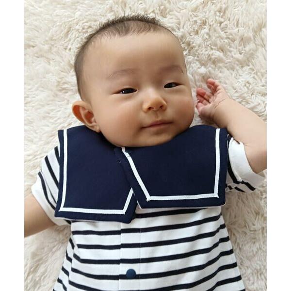 【発売日：2025年07月15日】【カテゴリ】キッズ > マタニティ・ベビー・… > ベビー・キッズグッズ【カラー】ネイビー【サイズ】F【実寸(cm)】F：中心丈10.5 幅22 首まわり33.4【素材】表側:綿100%裏側:綿...