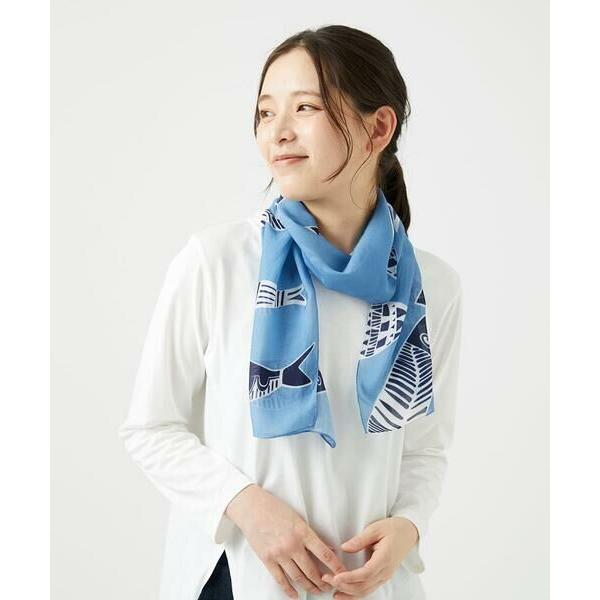 【発売日：2026年01月29日】【カテゴリ】レディース > 服飾雑貨 > マフラー・ショール・…【カラー】イエロー/ライトブルー【サイズ】F【実寸(cm)】F幅26.5 長さ120【素材】再生繊維(セルロース) 64% キュプ...