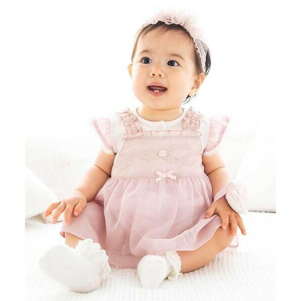 【発売日：2026年04月04日】【カテゴリ】キッズ > マタニティ・ベビー・… > ロンパース【カラー】ピンク/ブルー【サイズ】70cm/80cm【実寸(cm)】【カバーオール】70cm:身幅25 着丈34 袖フリル幅4 裾幅...