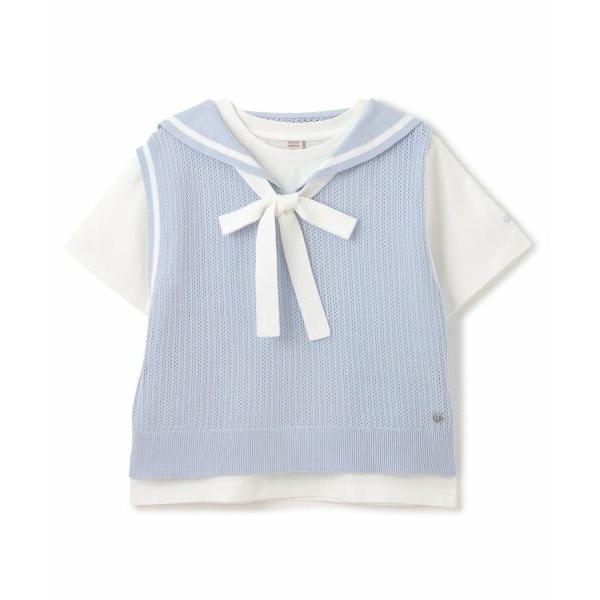 【発売日：2026年02月24日】【カテゴリ】キッズ > トップス > ニット・セーター【カラー】アイボリー/サックス【サイズ】S(140cm)/M(150cm)/L(160cm)【実寸(cm)】S(140cm) : （ニット）...