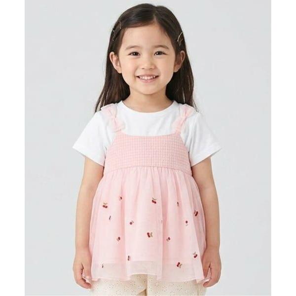 【発売日：2026年02月27日】【カテゴリ】キッズ > トップス > その他トップス【カラー】ピンク/紺【サイズ】90cm/100cm/110cm/120cm/130cm【実寸(cm)】90cm : 着丈 39.5 身巾 27...