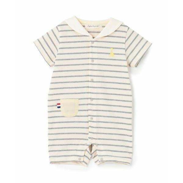 【発売日：2026年03月12日】【カテゴリ】キッズ > マタニティ・ベビー・… > ロンパース【カラー】紺/グレー【サイズ】70cm/80cm/90cm【実寸(cm)】70cm : 総丈 44 胸囲 53 肩巾 20.5 袖丈...