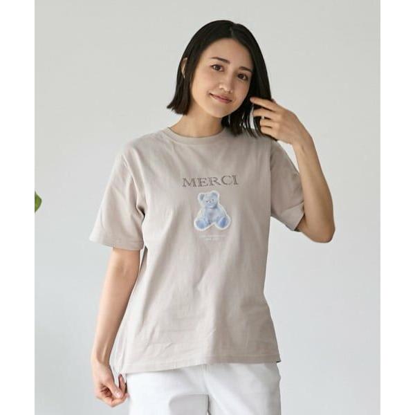 【発売日：2026年05月07日】【カテゴリ】レディース > トップス > Tシャツ【カラー】オフホワイト/薄ベージュ【サイズ】F【実寸(cm)】F : 総丈 64 胸囲 100 肩巾 44 袖丈 20【素材】本体：綿100%リ...