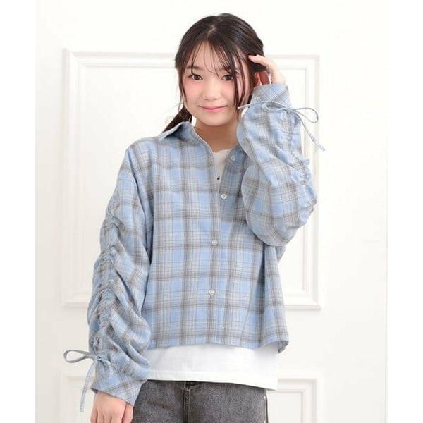 【発売日：2026年03月11日】★この商品はセール価格です★4,989円 → 3,492円(30%off)【カテゴリ】キッズ > トップス > シャツ・ブラウス【カラー】サックス/黒【サイズ】120cm/130cm/140cm...