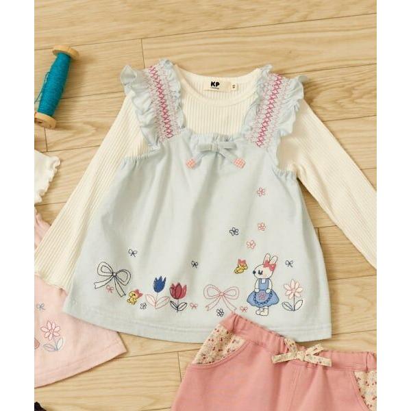 【発売日：2026年03月12日】【カテゴリ】キッズ > トップス > その他トップス【カラー】ピンク/サックス【サイズ】80cm/90cm/100cm/140cm/150cm/160cm【実寸(cm)】80cm : 総丈 35...