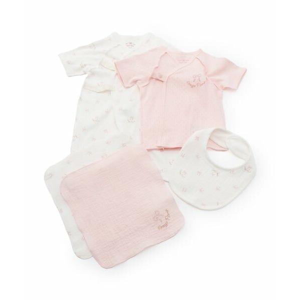 【発売日：2026年03月27日】【カテゴリ】キッズ > マタニティ・ベビー・… > 肌着【カラー】オフホワイト/ライトピンク【サイズ】50-60cm【実寸(cm)】50-60cm : コンビ肌着：総丈×胸囲×裄丈 44×52×...