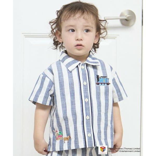 【発売日：2026年02月27日】【カテゴリ】キッズ > トップス > シャツ・ブラウス【カラー】生成/ブルー【サイズ】80cm/90cm/100cm/110cm/120cm/130cm【実寸(cm)】80cm : 総丈 35....