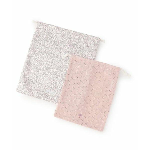 【発売日：2026年01月27日】【カテゴリ】キッズ > 服飾小物 > ポーチ【カラー】ライトピンク/紺【サイズ】F【実寸(cm)】F : 小(ワンポイント)：横.縦 23/31 大(総柄)横/縦 31/36【素材】巾着大：ポリ...