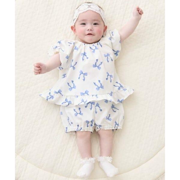 【発売日：2026年02月25日】【カテゴリ】キッズ > マタニティ・ベビー・… > ベビー・キッズウエア【カラー】ライトピンク/ブルー【サイズ】70cm/80cm【実寸(cm)】70cm : トップス：総丈×胸囲×袖丈 30×...