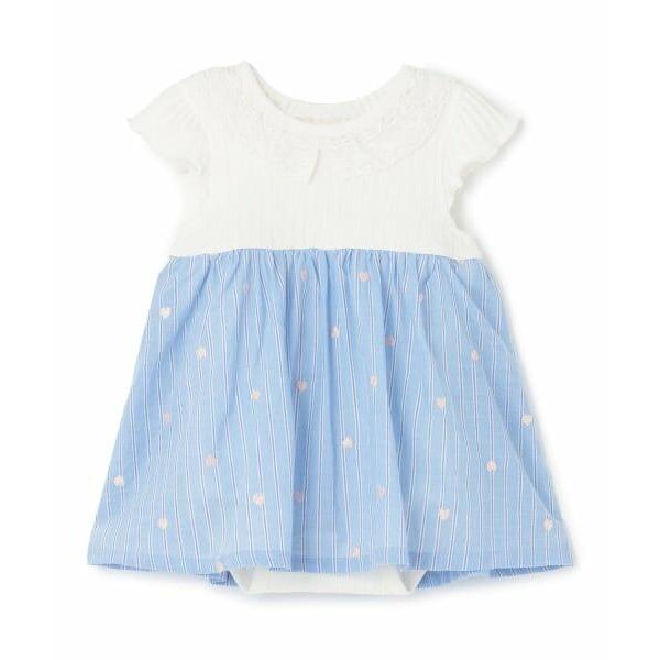 【発売日：2026年03月10日】【カテゴリ】キッズ > マタニティ・ベビー・… > ロンパース【カラー】ライトピンク/紺/サックス【サイズ】70cm/80cm【実寸(cm)】70cm : 総丈 40 胸囲 51 肩巾 18.5...