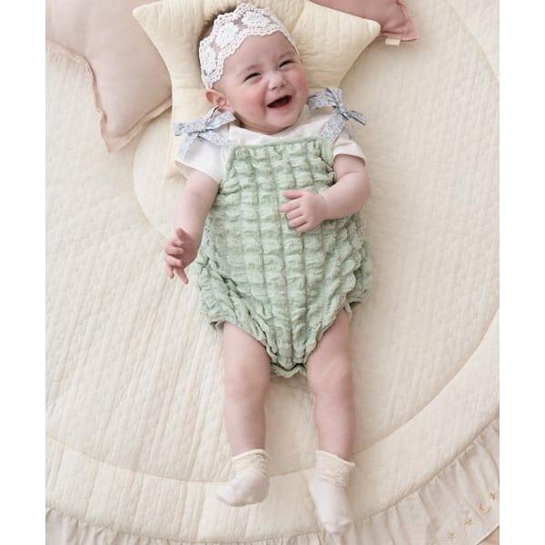 【発売日：2026年02月21日】【カテゴリ】キッズ > マタニティ・ベビー・… > ベビー・キッズウエア【カラー】アイボリー/ライトグリーン【サイズ】70cm/80cm【実寸(cm)】70cm : 総丈 41 胸囲 5480c...