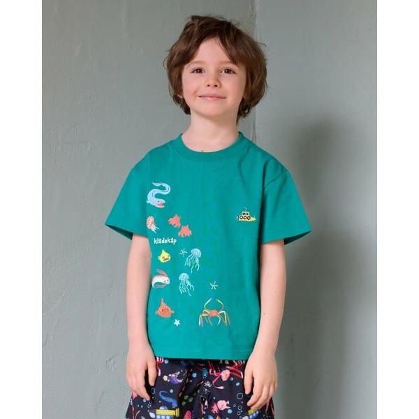 【発売日：2026年03月30日】【カテゴリ】キッズ > トップス > Tシャツ【カラー】ブルーグリーン/黒【サイズ】80cm/90cm/100cm/110cm/120cm/130cm【実寸(cm)】90cm : 着丈 37.5...