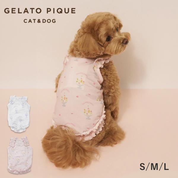 gelato pique ジェラートピケCAT&amp;DOG 接触冷感 シロクマひんやりスイーツ柄 Coolingフリルプルオーバー pagg262580■詳　細■【フリルが涼しげなスイーツ柄の接触冷感プルオーバー】【Design/Sty...