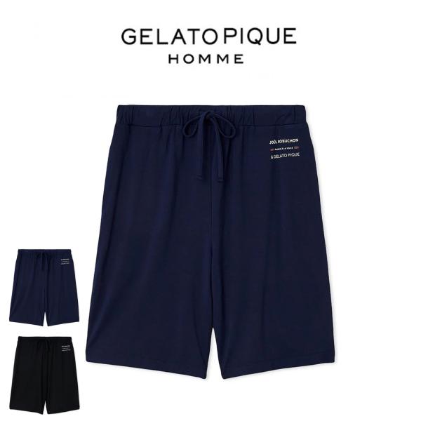 GELATO PIQUE HOMME (ジェラートピケ オム)JOEL ROBUCHON 接触冷感 ワンポイントハーフパンツ pmcp252224■サイズ■M：着丈52.5cm ウエスト76〜96cm ヒップ104cm 股上29.8cm 股...