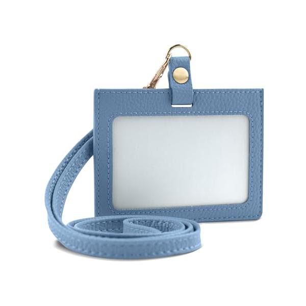 【名札ケース&amp;サイズ】横型-外寸/約10.5×7.5(cm) 、横型-セル窓/約8.0×5.0（cm）、重さ：約60ｇで軽く、定番の首掛けスタイル-ネックストラップで首から社員証などを提げてご使用いただけます。 ICカードキーのタッ...