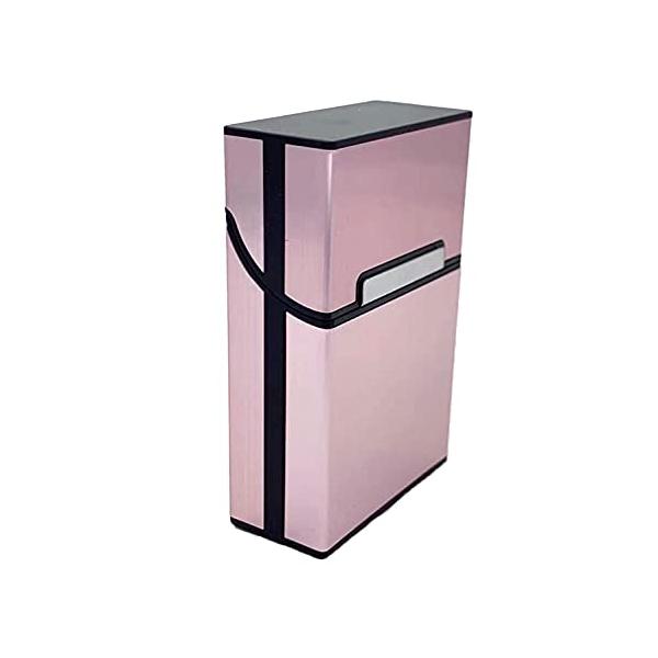 ?ブラッシングアルミ：喫煙をシックに! ボックスの表面はブラッシング風のメタルでデザインされており、光沢のある外観がエレガントな雰囲気を演出。?素材：アルミ合金とプラスチックの素材であるため、 汗や湿気などに強いです。収納可能本数：20本 ...