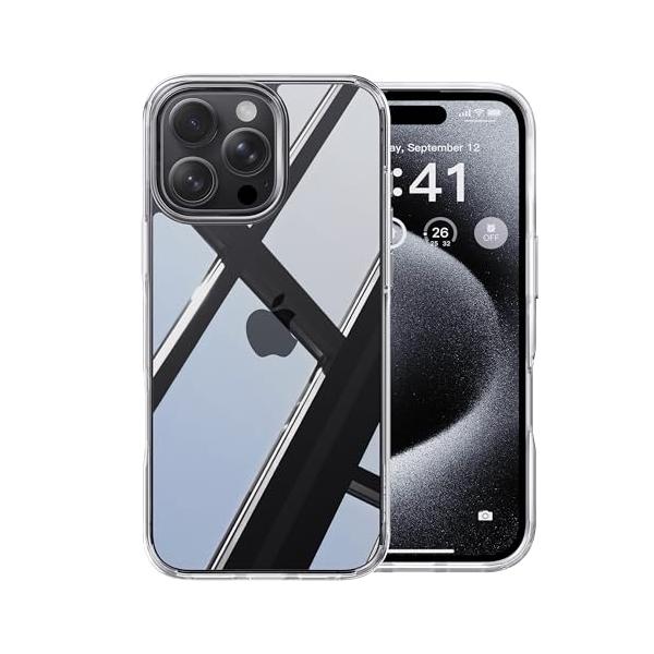 【極々透明感・本体の高級感満喫】高透明度ダイヤPC素材を厳選採用、iPhone15 Pro本来の美しさを損なわなず、高級感を思い存分楽しめる！さらに素材の芯まで最新耐黄変技術「CRYS-GEL」分子を浸透する事でクリアケースのよくある変色劣...