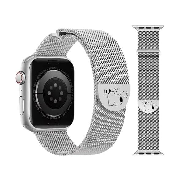 ?【上質なメタルメッシュと洗練された光沢】このApple Watchバンドは高品質なステンレススチール製メッシュを使用。緻密で滑らかな編み込み技術が、高級感あふれる美しい光沢を生み出します。軽量でありながらもしっかりとした質感で、Apple...