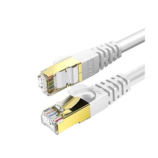 [40Gbps超高速!]LANケーブルCAT8は5G高速通信に最適な次世代40ギガビットイーサネットの「40GBASE-T」に対応したカテゴリ-8LANケーブルです、伝送帯域は2000MHzとなり、既存CAT5の20倍、CAT6の8倍、CA...