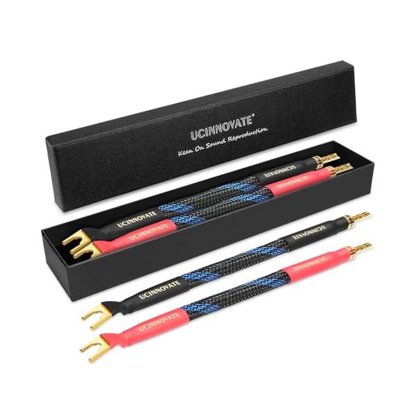 BFAスピーカー・ジャンパー・ケーブル - 20cmのBFAスピーカー・ジャンパー・ケーブル（金メッキスペード付）で、究極のサウンドを体験してください。高品質の銅と無酸素金メッキコネクタを使用したこのオーディオファイル・グレードのバイワイヤ...