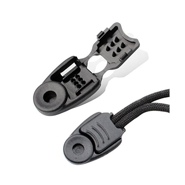 素材：プラスチックサイズ：全長約25mm　穴経約5mm(ちょうど5ミリのひもはちょっと入りにくいですから、5ミリ以下のサイズおすすめです。)紐と組み合わせて、ジッパープールとして使えます。靴ひもコードストッパーとしても最適です。ほかの用途は...