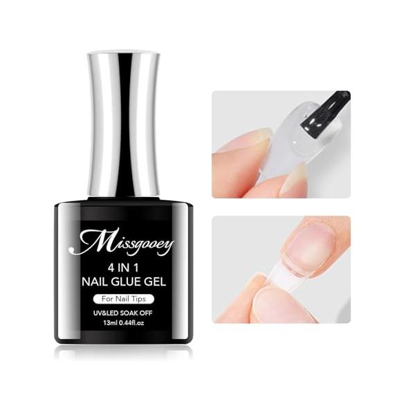 【4-IN-1多機能ネイルグルー】プレスオンネイルグルーには超強力で長持ちする特長があります。また、ベースコート＆ネイル補強ジェル、パーツ固定専用ジェルとしても使用できます。ネイルランプの下で1-2分間の硬化が必要であり、ジェルが完全に乾い...