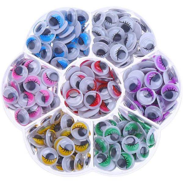 【商品について】動眼・活眼・黒目・アニマルアイ・目玉シール・目玉パーツ・ドールアイ　◆お人形や動物・ぬいぐるみ・編みぐるみ・ドール作りにかかせない可愛い動く目玉です！【数】7色・各40個、合計280個セット【サイズ】10mm【使い方】裏面は...