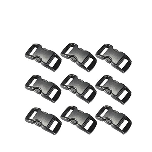 材質：プラスチックサイズ：縦2.9cm*横1.5cm　内径1cm(写真をご参考にしてください。)対応テープとストラップ：1cmパラコードブレスレット、犬のなどアクセサリーの手作りに適用します。パッケージ：30点セット