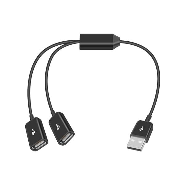 USB二股分岐ケーブル Y字型延長ケーブルの長さ：30cm。コネクター：1 つの USB 2.0 タイプ A オスから 2 つの USB 2.0 タイプ A メスへの Y スプリッター延長ケーブルです。USB スプリッター Y ケーブルは充...