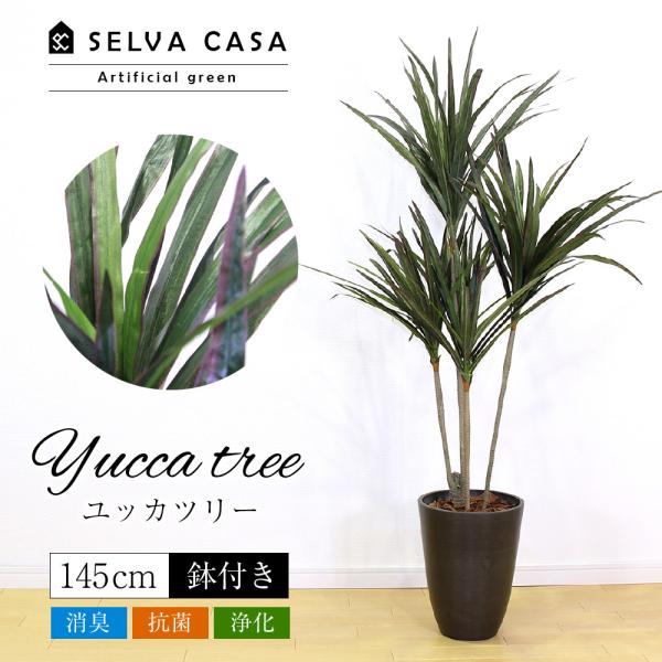 [商品名]人工観葉植物 ユッカツリー（光触媒加工済み）[特徴]フェイクグリーンは土を使用せず、水やりの必要もないため自宅、店舗、企業、クリニック、美容院、飲食店などでお気軽にインテリアグリーンとしてご使用いただけます。[光触媒]製品には、株...