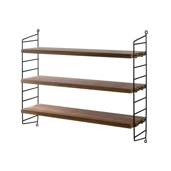 1949年にデザインされ、誕生から75年たった今でもスウェーデンで製造され、愛されている「String」のシェルフ。キッチン、バスルーム、図書館、ラウンジなど様々な場所でその良さを発揮します。   ・サイドパネル2枚、シェルフ3枚、木ネジ(...