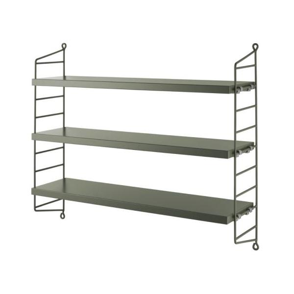 1949年にデザインされ、誕生から75年たった今でもスウェーデンで製造され、愛されている「String」のシェルフ。キッチン、バスルーム、図書館、ラウンジなど様々な場所でその良さを発揮します。   ・サイドパネル2枚、シェルフ3枚、木ネジ(...