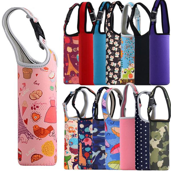 【肩掛けショルダーストラップ付きの水筒ケース】水筒やペットボトルを入れて肩掛けで持ち運びできる水筒ケース。水筒やペットボトルを裸で持ち歩くよりも保温保冷になる上、両手が空くので、とても便利な水筒ケースです。冷たい飲み物を入れて置けば保冷に、...