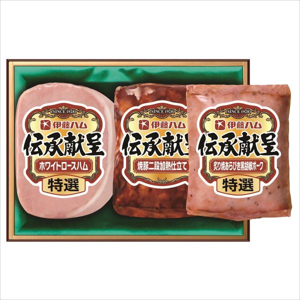 【発売日：2025年12月01日】商品詳細【名称】伊藤ハム 伝承献呈IGM-30 ハムギフトセット【内容量】伝承献呈特選ホワイトロースハム180ｇ 伝承献呈焼豚二段加熱仕立て160ｇ 伝承献呈特選炙り焼あらびき黒胡椒ポーク（タテ）160ｇ ...