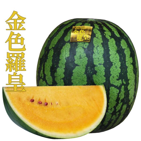 商品詳細　商品名　　：金色羅皇西瓜１玉（2L〜3Lサイズ)　産地名　　：熊本産　内容量　　：1玉約6kg〜8kg　サイズ　　：2L〜3Lサイズ　保存方法　：冷暗所で保存してください。　配送方法　：常温便　注意事項　：商品到着後は、なるべくお...