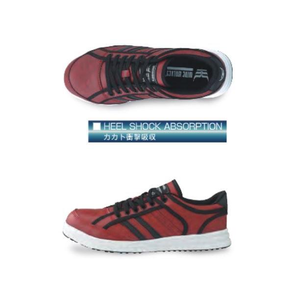 ワイドウルブズ プロスニーカーWW-305サイズ：24.5cm-28cmアッパー:ポリウレタン(PU)先芯:鋼鉄製(「JSAA」A種合格の耐衝撃及び、耐圧迫強度を備えている鋼鉄製先芯です。)ライニング:ポリエステルメッシュソール:EVA+合...