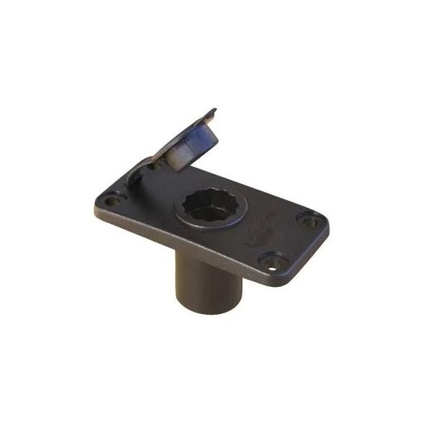 ●テンプレス社フィッシュオンシリーズのロッドホルダー、ロッドレディー、ネットギャフホルダーを水平面に埋め込んで取り付ける為のブラケットです。 ●フランジ面寸法:縦50x横96ミリ  ●取付には直径26mmの穴を空け、穴の下側に35mm以上の...